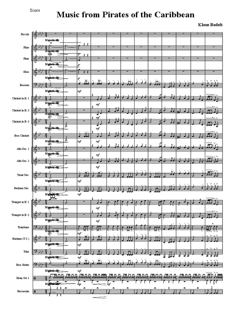 Pirates of The Caribbean - Score | PDF