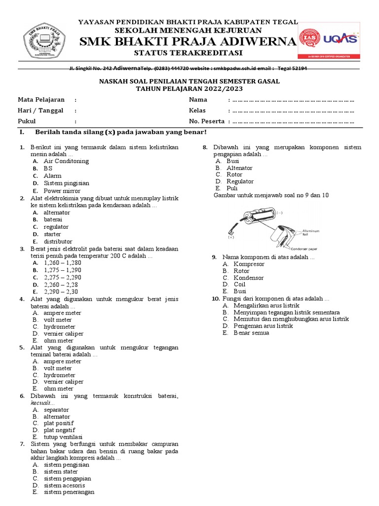 Soal PKKR Kelas Xi Tkro | PDF