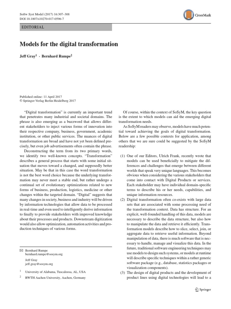 2017 - Models For The Digital Transformation | PDF | Computers