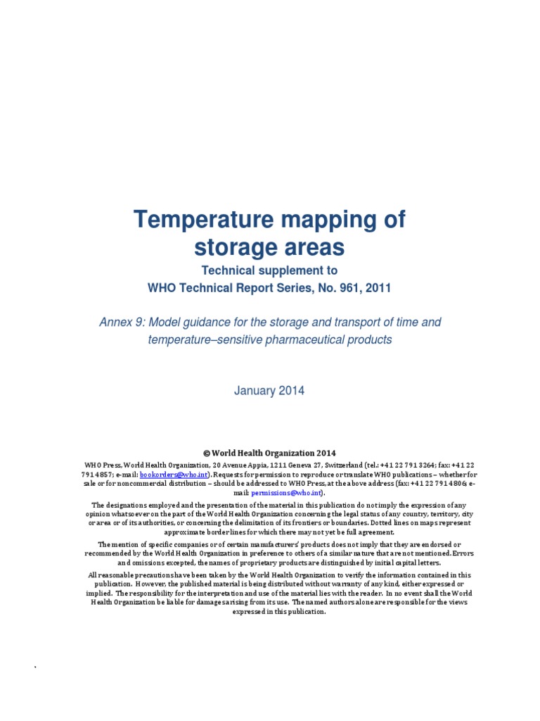 Temperature Mapping Storage Areas WHO | PDF | Calibration ...