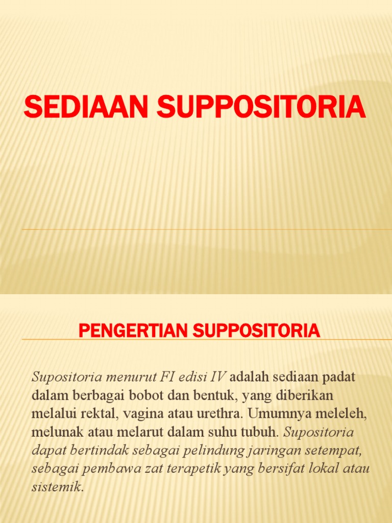 Materi Obat Suppositoria | PDF | Kesehatan Holistik | Sains & Matematika