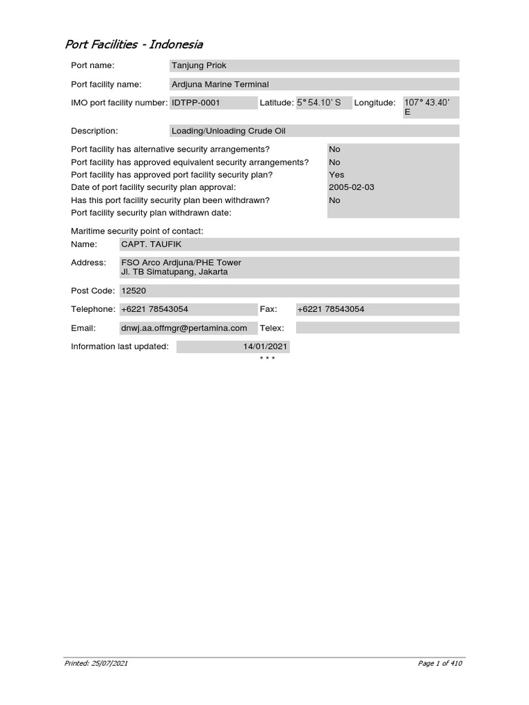 Port Contact | PDF | Port | Water Transport