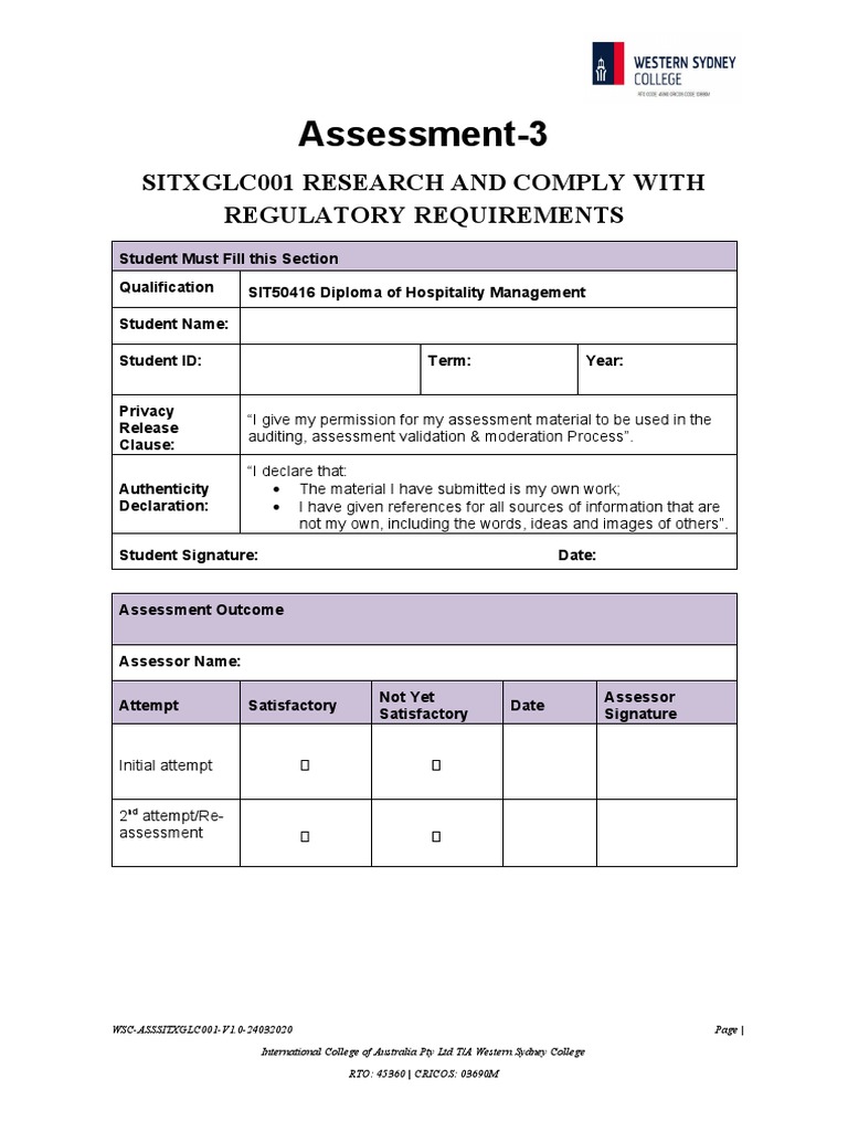 Assessment Task 3 2 | PDF | Regulatory Compliance | Occupational Safety ...