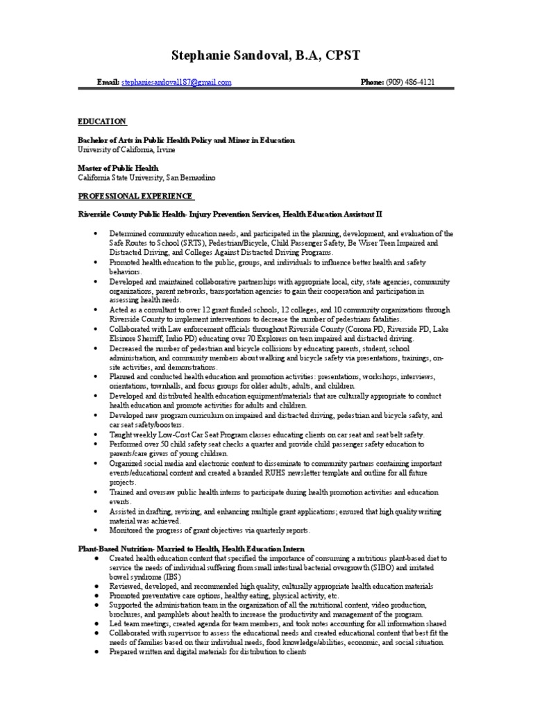 Stephanie Sandoval - Resume | PDF