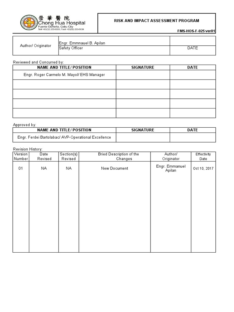 CHH Risk & Impact Assessment | PDF | Environment | Natural Environment