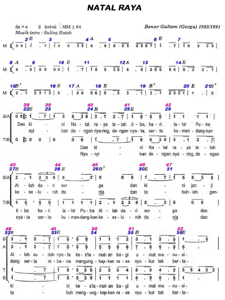 Partitur Natal Raya | PDF