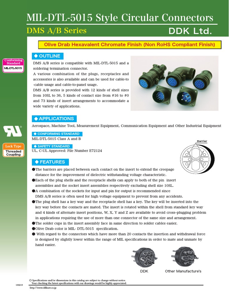 Dms3106a22-14p CP | PDF | Electrical Connector | Ac Power Plugs And Sockets
