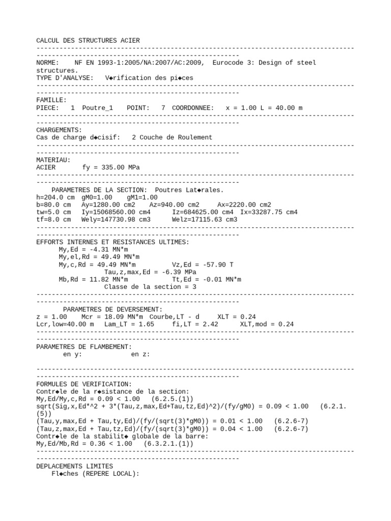 Note de Calcul | PDF | Structural Steel | Metals
