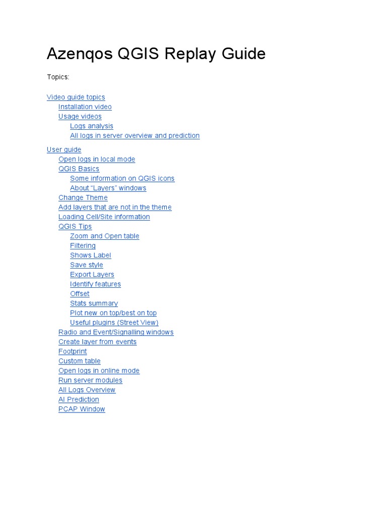Azenqos QGIS Replay Guide | PDF