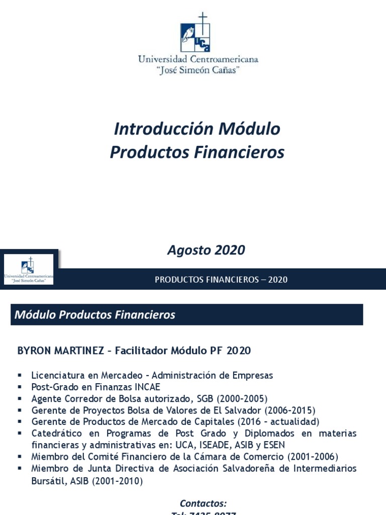 1-Introduccion Al Modulo Productos Financieros | PDF | Bancos | Puesta en seguridad
