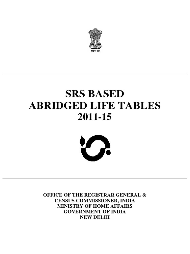 SRS-Abridged Life Tables 2011-2015 | PDF