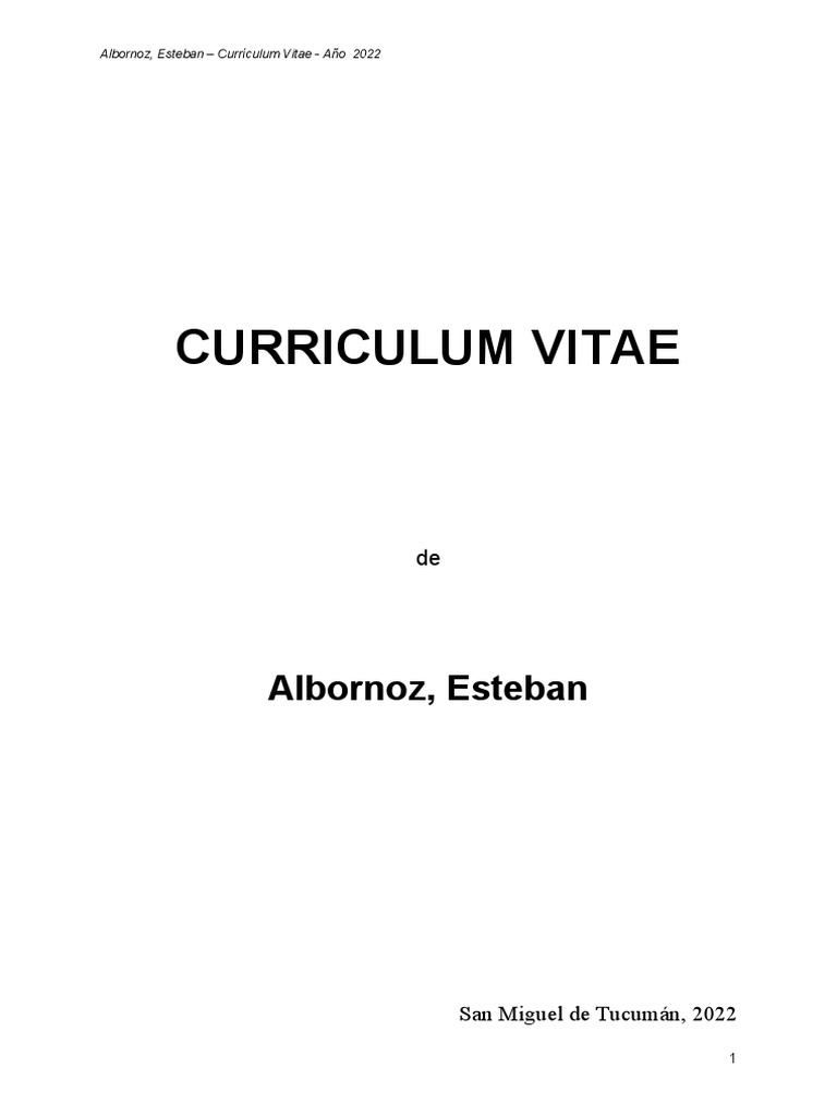 Curriculum Vitae: Albornoz, Esteban | PDF