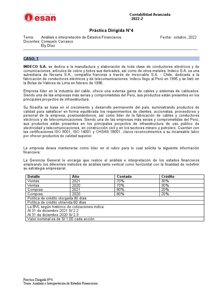 S-006 Práctica Dirigida #4 2022-2 | PDF
