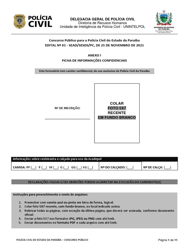 FIC Investigacao Social PCPB | PDF | Polícia | Governo