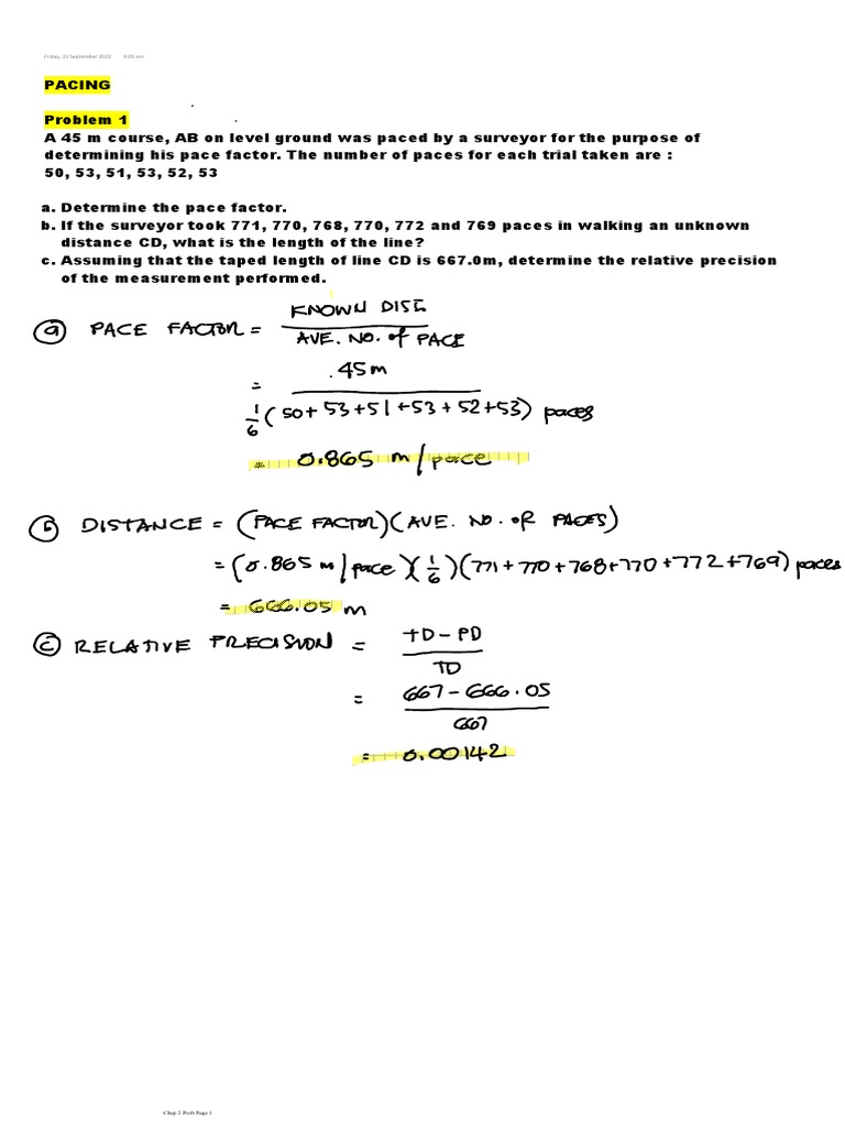 Pacing Example | PDF | Surveying | Slope