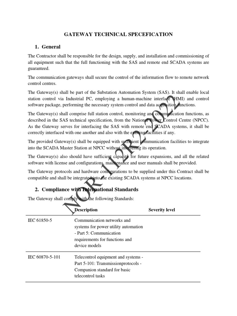 Gateway Specifications | PDF