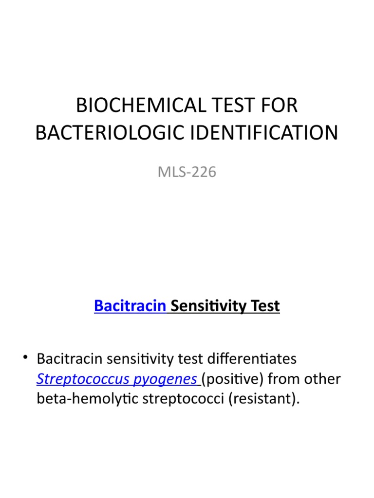 Biochemical Test For Bacterialogical Identification | PDF