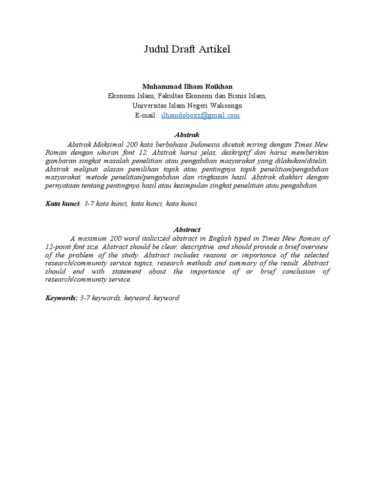 Template Artikel Ilmiah Word | PDF