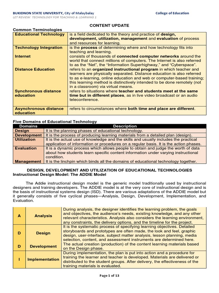 Educational Technology for Teaching & Learning | PDF