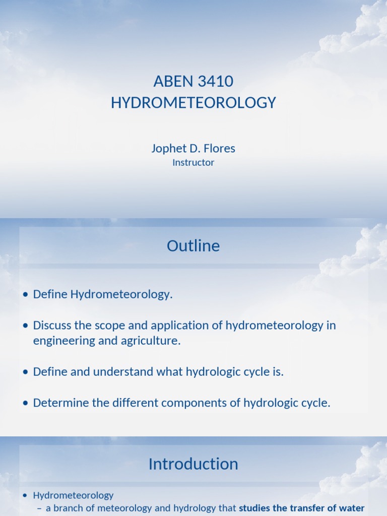 Introduction To Hydrometeorology | PDF | Water Cycle | Hydrology