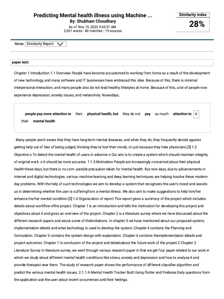 Mental Health Prediction | PDF | Machine Learning | Statistical Classification