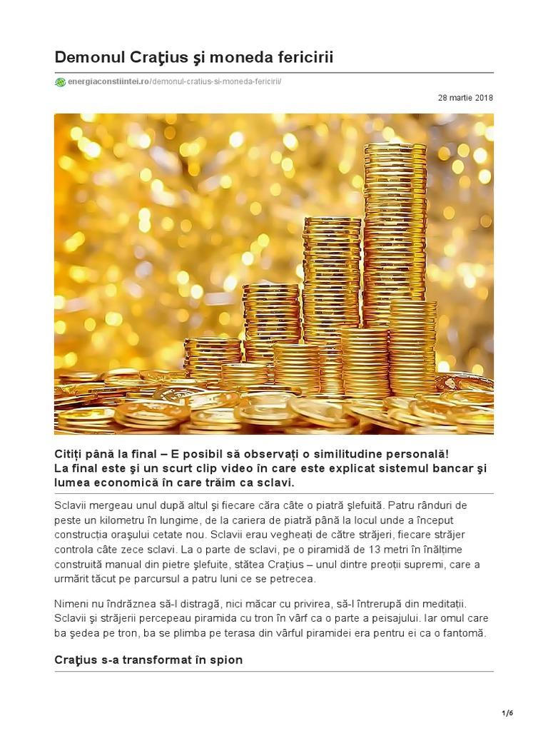 EnergiaConstiintei - Ro - Demonul Crațius Și Moneda Fericirii | PDF