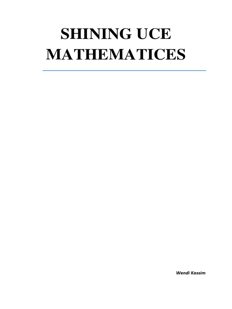 S4 Mathematics TextBook by Wendi Kasiim Kawanda Secondary School | PDF