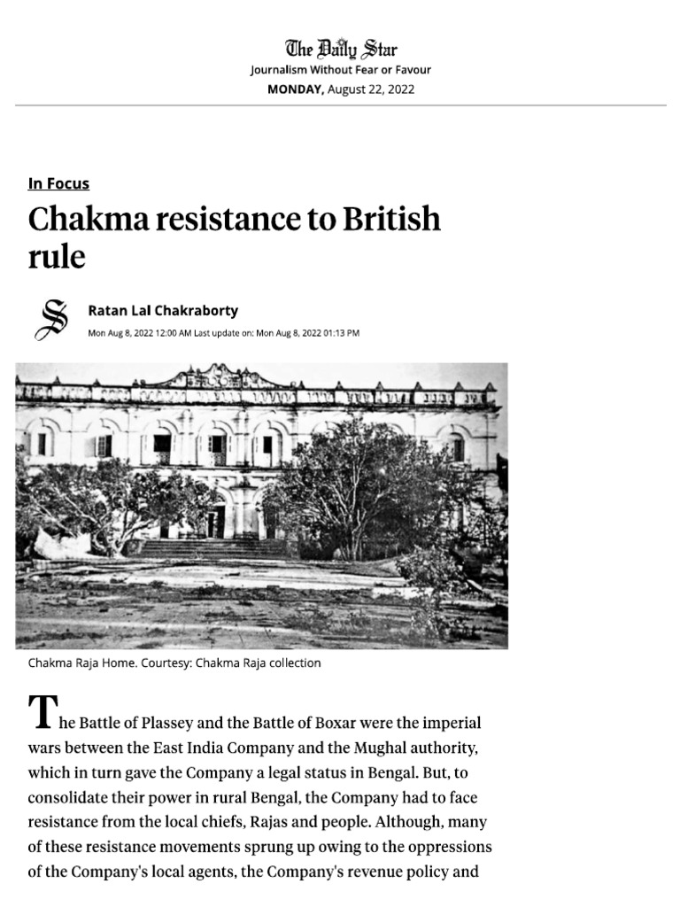 Chakma Resistance To British Raj | PDF