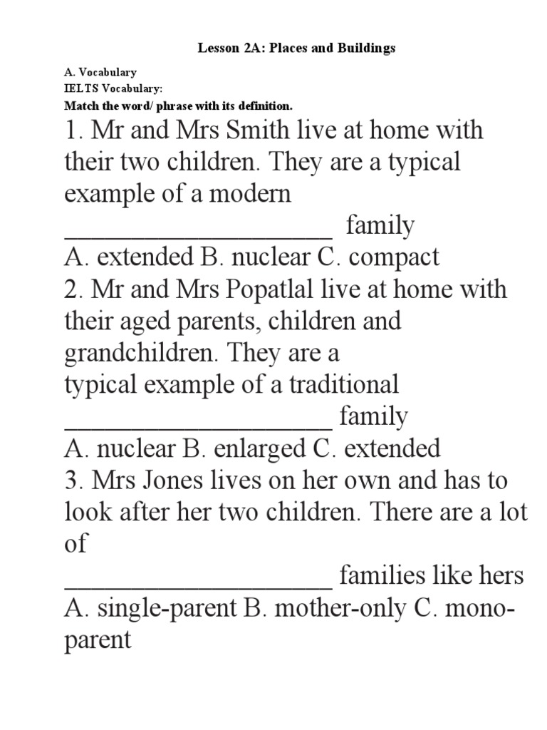 Lesson 2A-Level 1.FC | PDF | Family | Single Parent