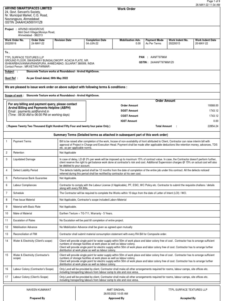 TTPL Surface Texture LLP HG | PDF | Employment | Labour Law