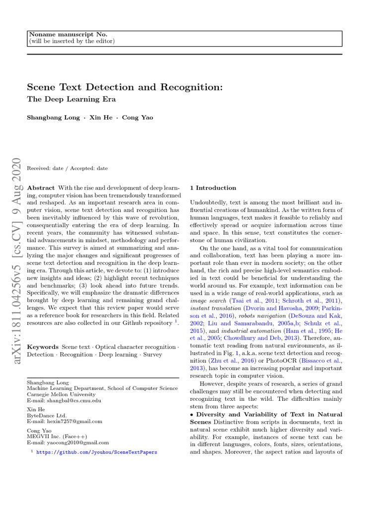 Text Detection OCR Reseacrh Paper | PDF | Deep Learning | Image ...
