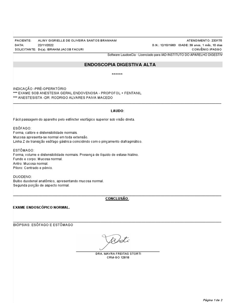 Endoscopia Digestiva Alta | PDF | Estômago | Anatomia
