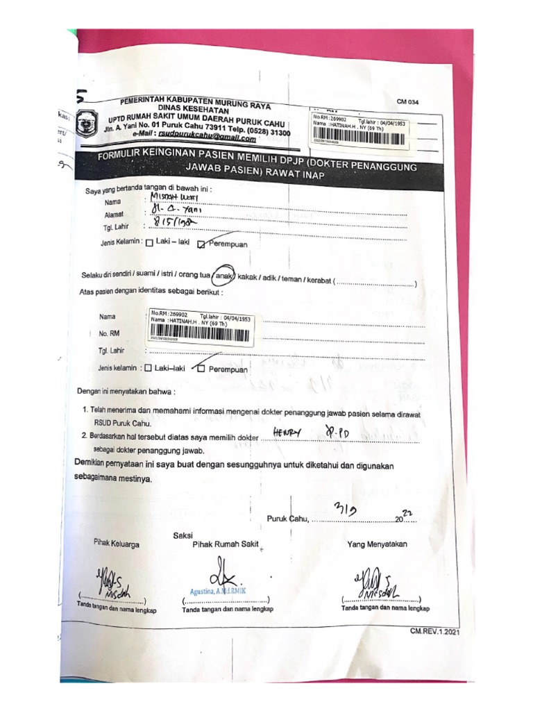 Akp 3 Ep B Bukti - Form Konsul Dan Bukti Peralihan DPJP | PDF