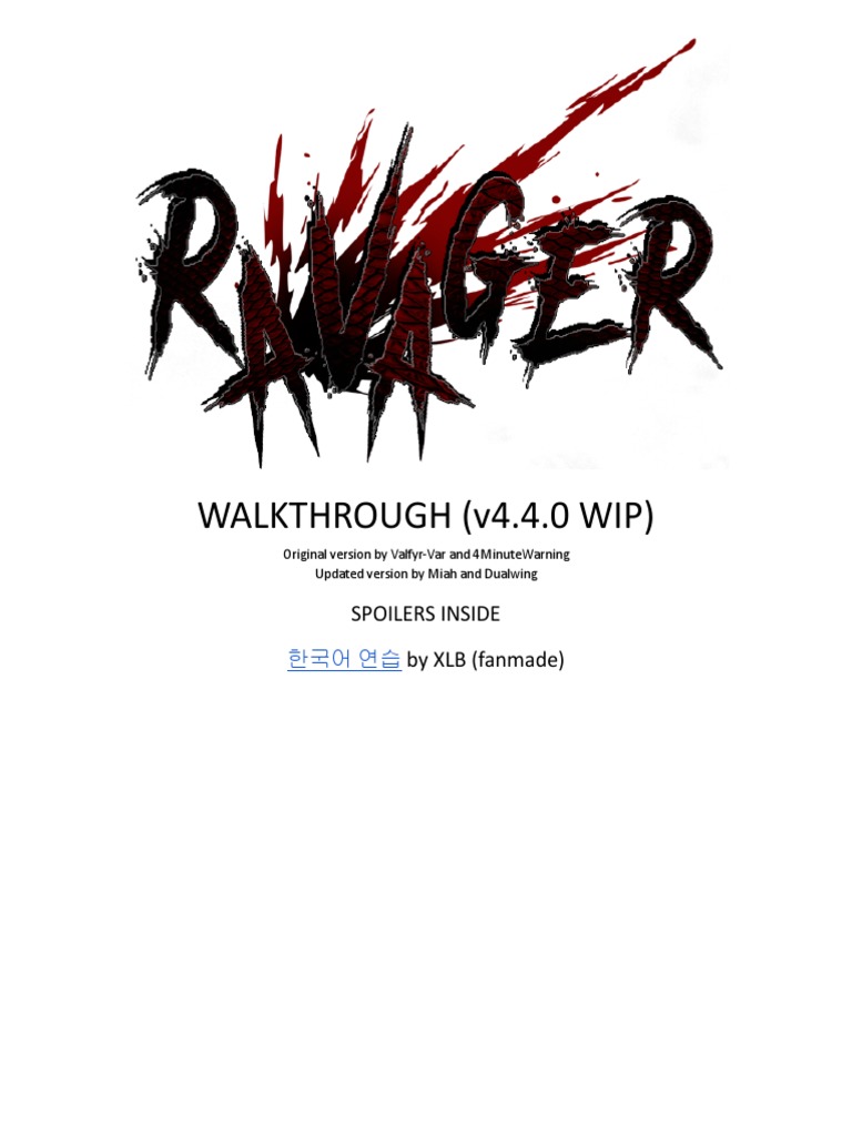 Ravager Walkthrough | PDF | Menu (Computing) | Computer Keyboard