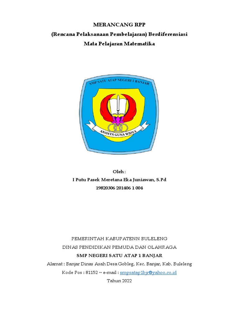 MERANCANG RPP (Rencana Pelaksanaan Pembelajaran) Berdiferensiasi Mata ...