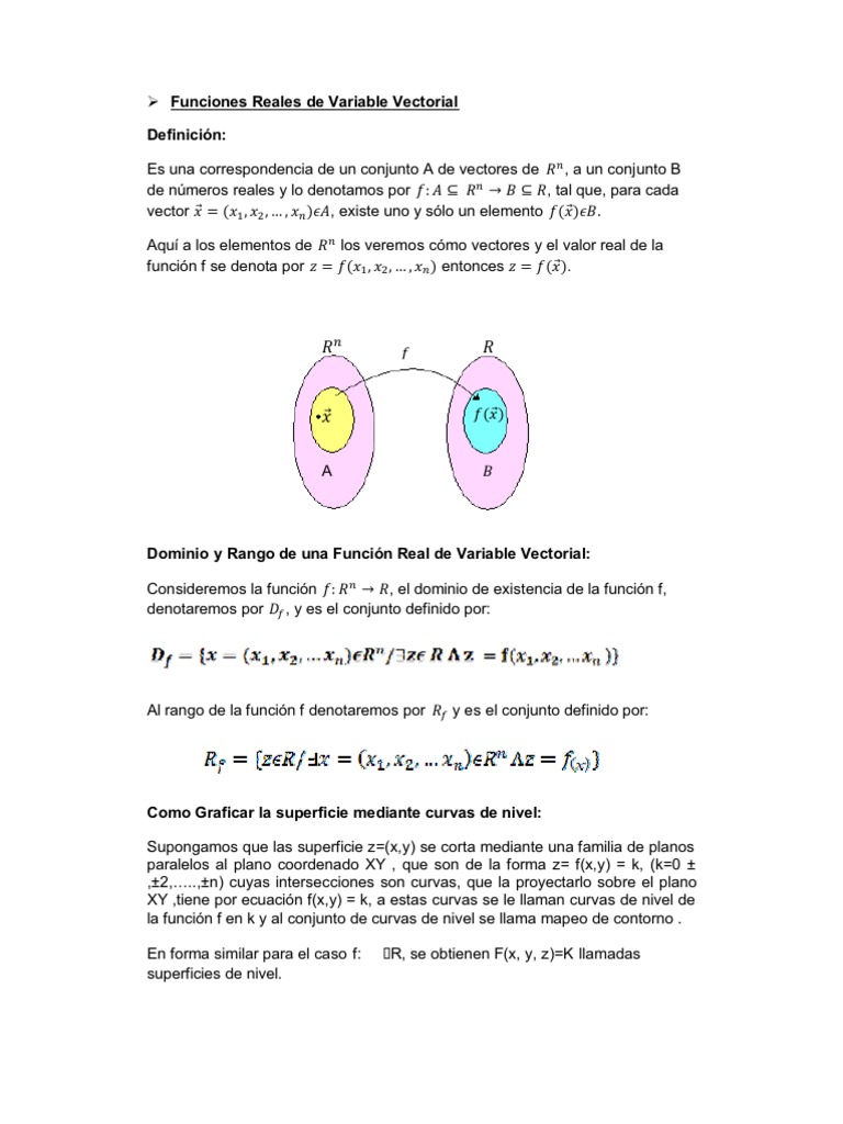 Funciones Reales de Variable Vectorial | PDF | Función (Matemáticas) | Vector Euclidiano