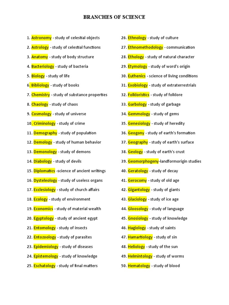 BRANCHES OF SCI-WPS Office | PDF