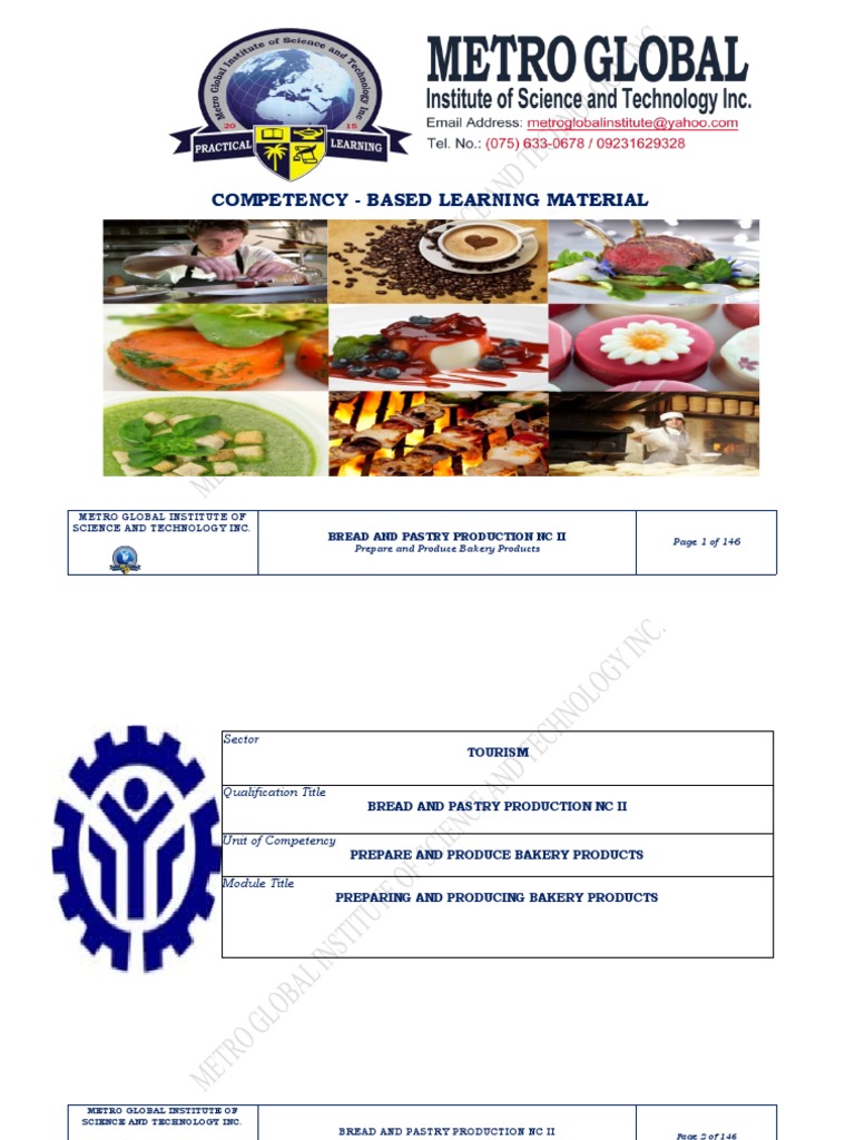 1) CBLM - BPP - Prepare - and - Produce - Bakery - PR | PDF