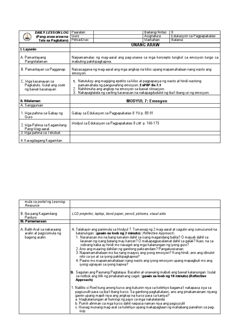 EsP DLL 8 Module 7 | PDF