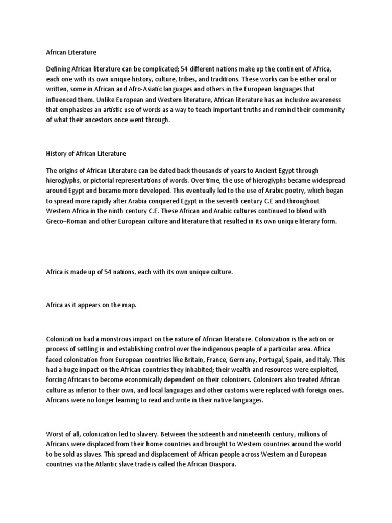 African Literat-WPS Office | PDF | African Literature | Colonialism