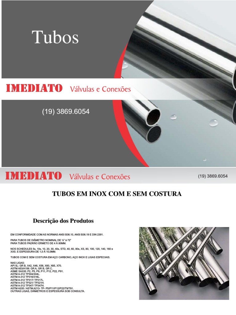 Catalogo Tubos Inox IMEDIATO | PDF