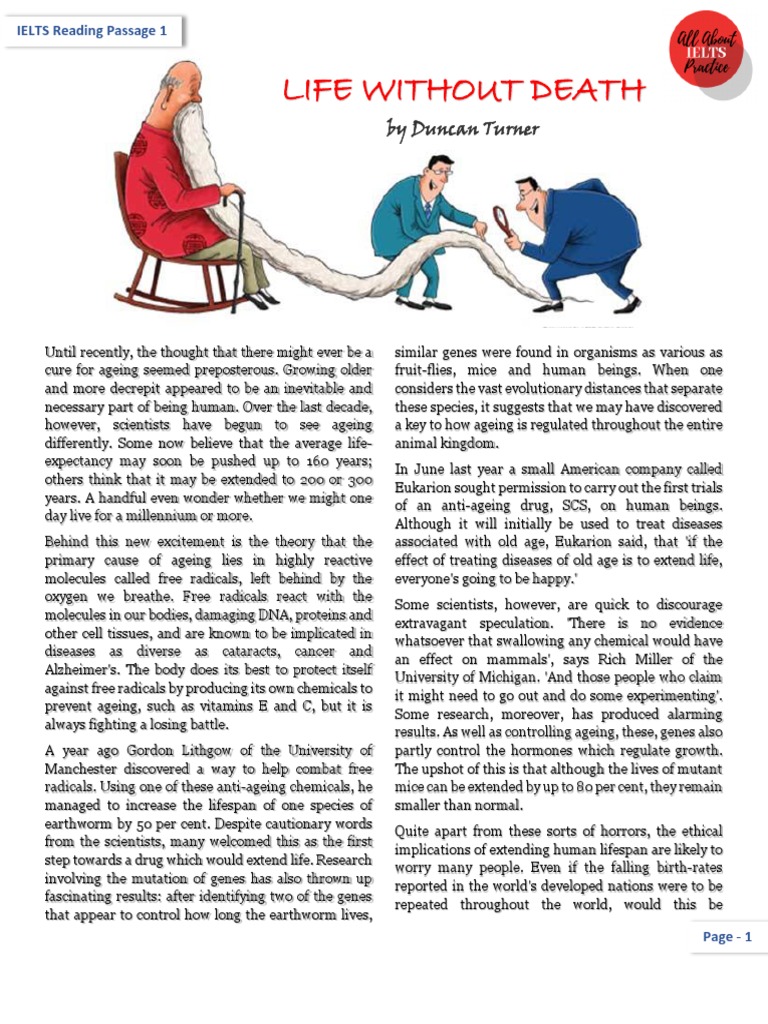 IELTS Reading Passage 1 - Life Without Death | PDF
