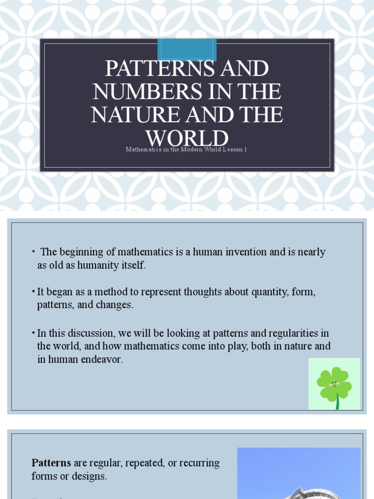 Patterns and Numbers in The Nature and The World | PDF | Mathematics