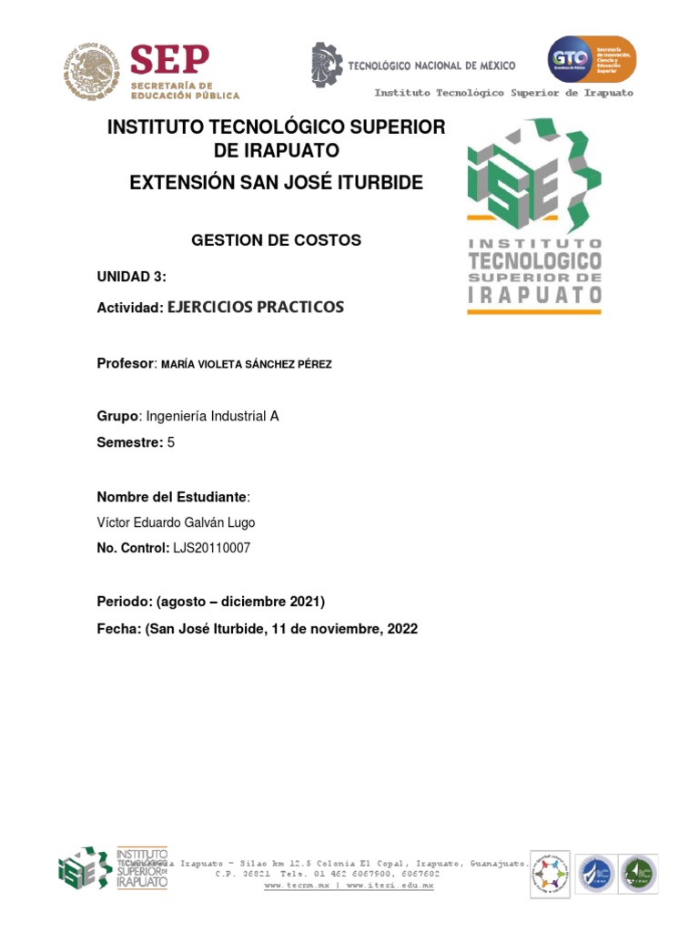 Gestion de Costos. EJERCICIOS PRACTICOS | PDF