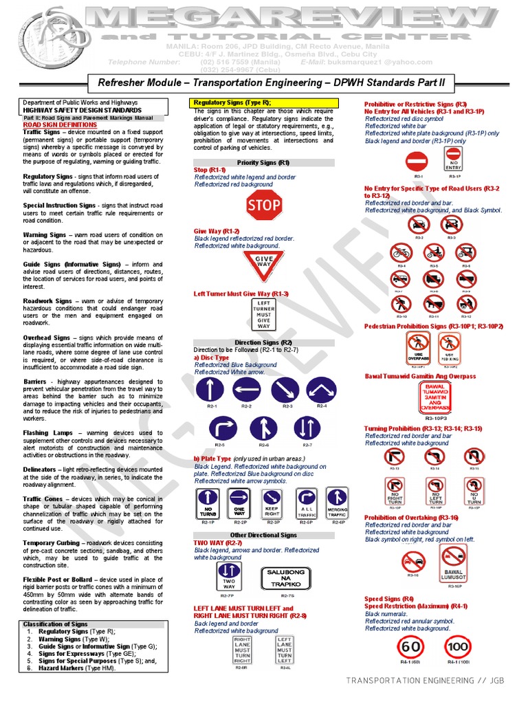 DPWH Highway Safety and Design Standards - Part II - JGB | PDF
