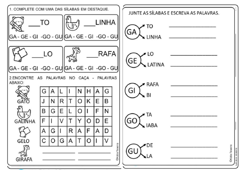 Atividade Ga Go Gu | PDF