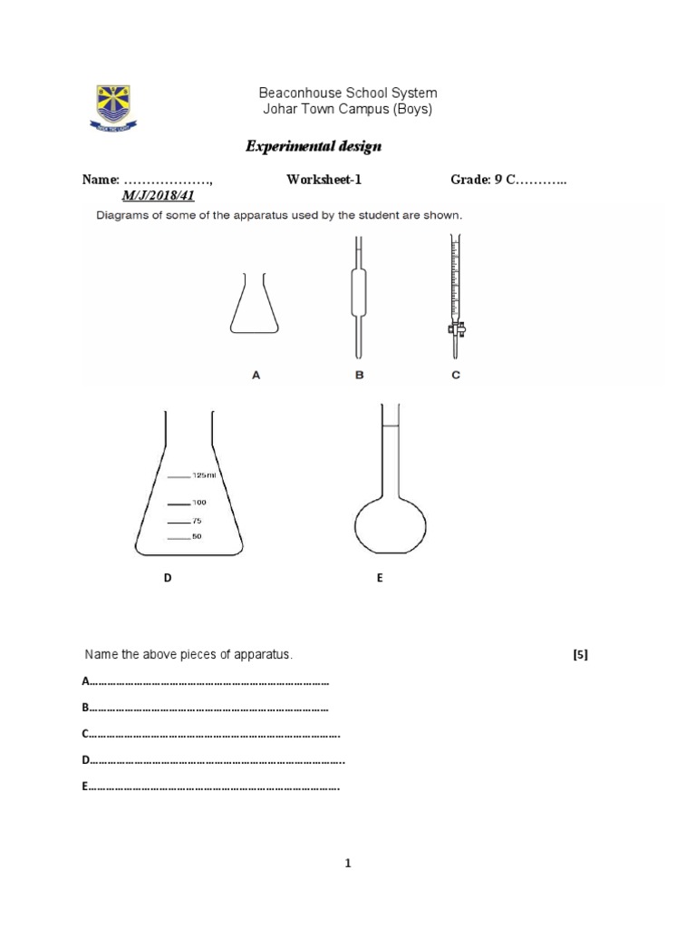 Grade 9 Experimental Design Worksheet | PDF | Computers