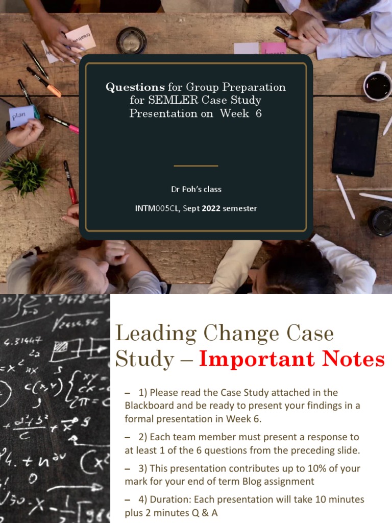 CW1 SEMLER Case Study Presentation | PDF | Goal | Leadership