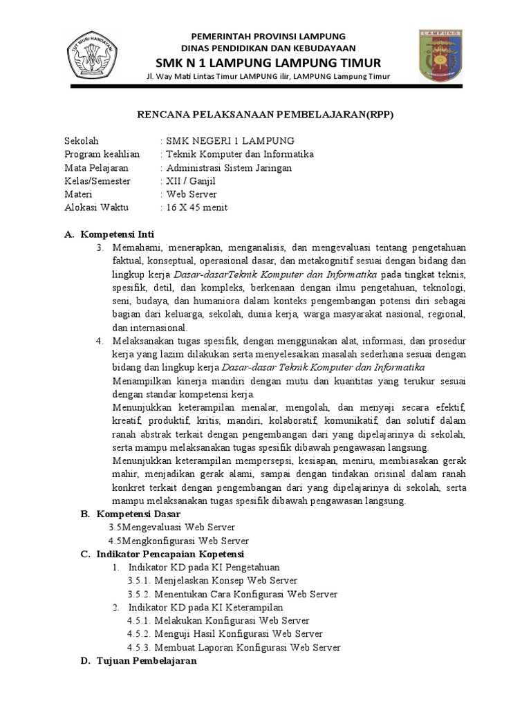 RPP Asj KD 3.6 & 4.6 Web Server | PDF