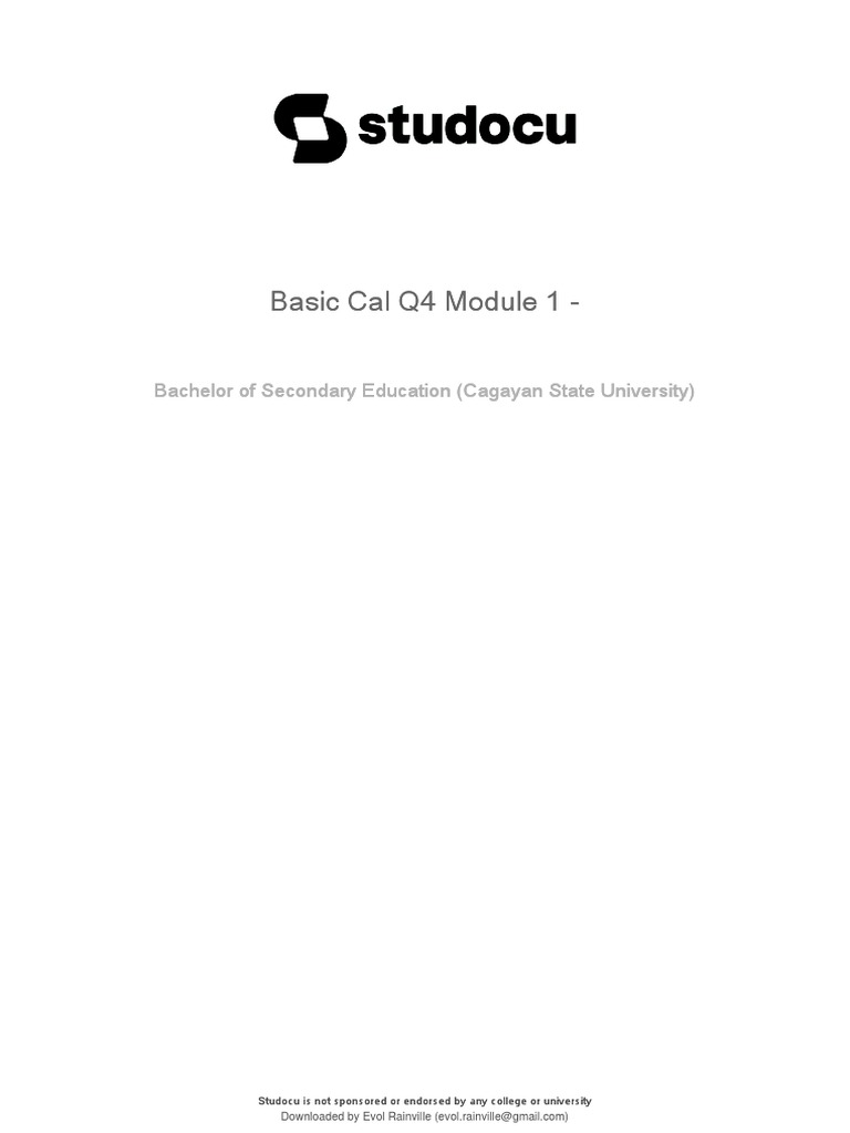 Basic Cal q4 Module 1 | Download Free PDF | Integral | Function ...